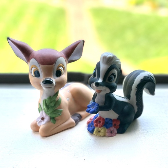 Disney | Accents | Disney Bambi Flower Porcelain Bisque Figurine | Poshmark